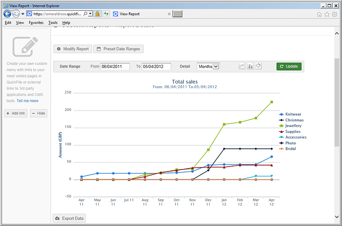 Custom reports - start from zero - feature - QuickFile