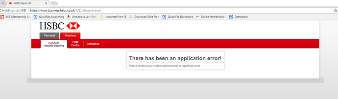 System Error on HSBC - support - QuickFile