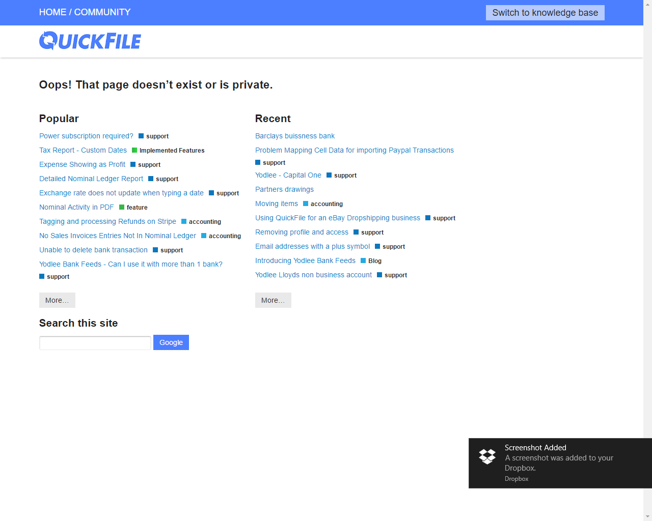 Removing profile and access - support - QuickFile