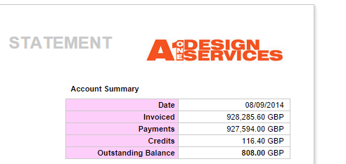 Client statement CSS - Advanced Customisation - QuickFile