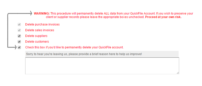 How do I clear my account? - General - QuickFile