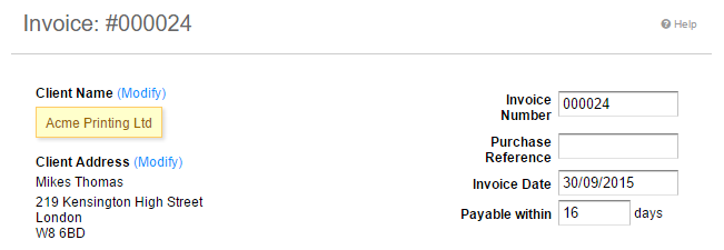 Create your first invoice - Getting Started - QuickFile