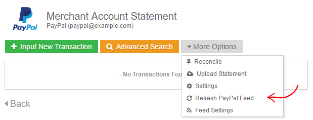 Setup PayPal automated feed - Integrations - QuickFile