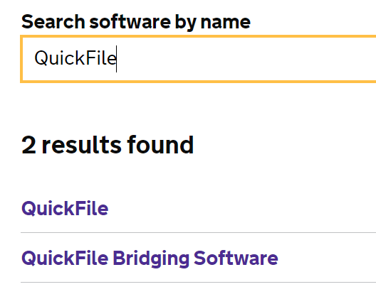 Quickfile MTD Bridging VAT returns - HMRC Listing - support - QuickFile