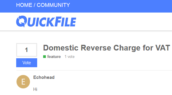 VAT reverse charge in construction - support - QuickFile